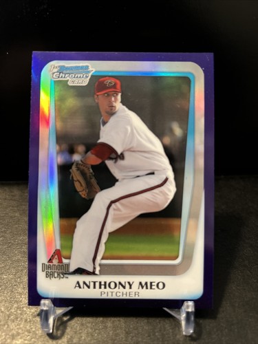 2011 Bowman Chrome Draft Prospects Purple Refractors Card Anthony Meo # ...