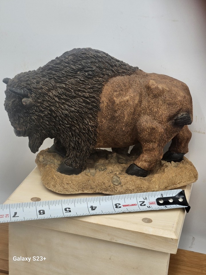 American Western Large Buffalo Bison Resin Statue Figurine Sculpture | eBay