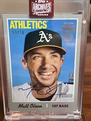 Matt Olson 2023 Topps Archives Signature Series On Card Auto /16 🔥 RARE ...