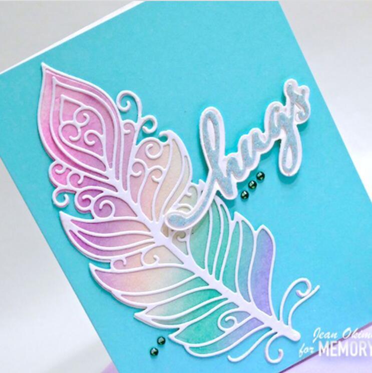 Metal cutting dies feather decoration Scrapbooking paper craft punch ...