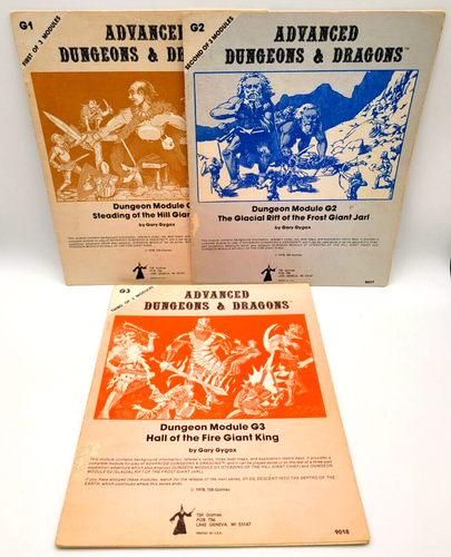 ADVANCED DUNGEONS & DRAGONS DUNGEON MODULE G1 G2 G3 COMPLETE MODULE SET ...