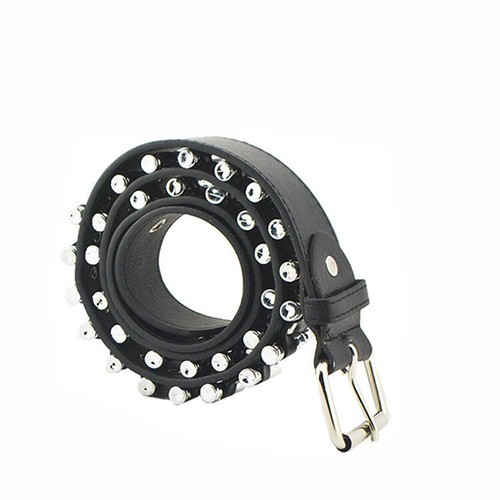 Mens Metal Silver Stud Hip Hop Style Leather Belt Bullet Punk Craft ...