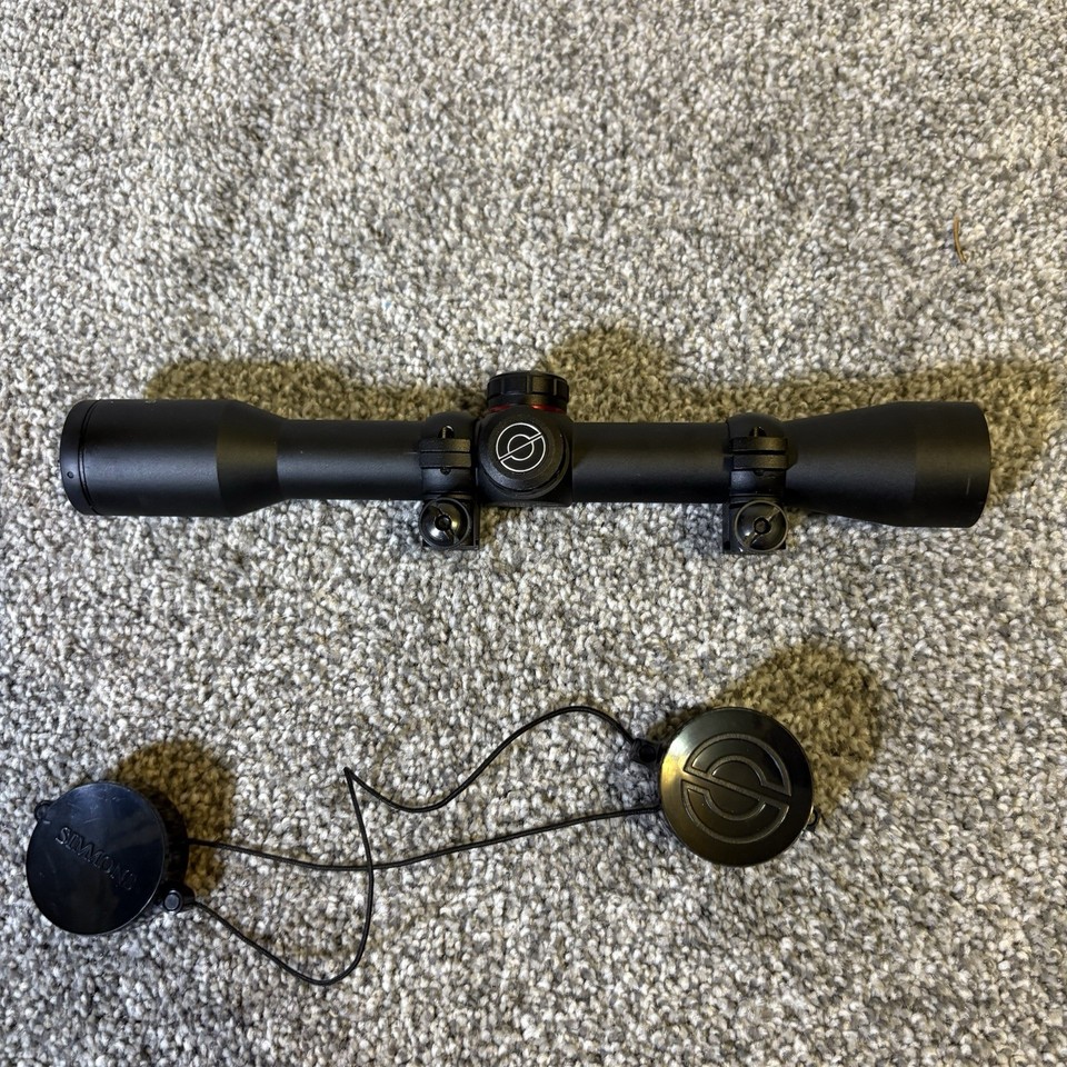 Simmons 22 Mag 4 x 32 Rimfire Hunting Riflescope With Scope Rings | eBay