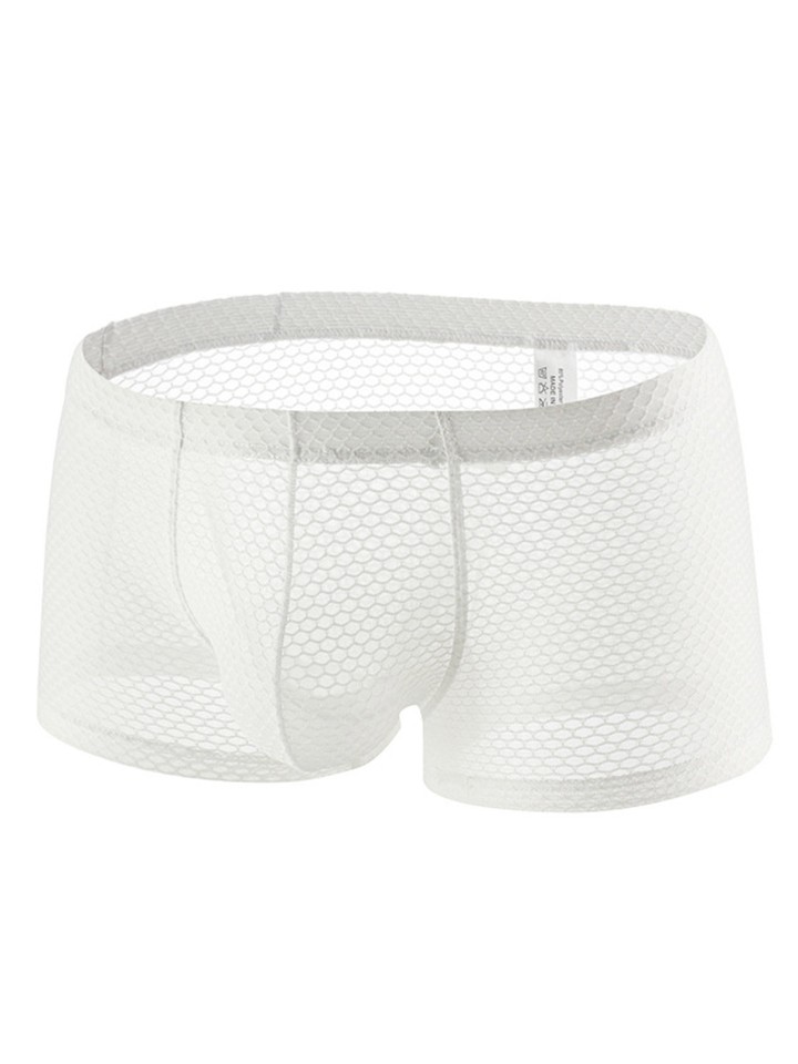 Men's Lingerie Boxer Shorts Mesh See-through Bottom Bulge Pouch Trunks ...