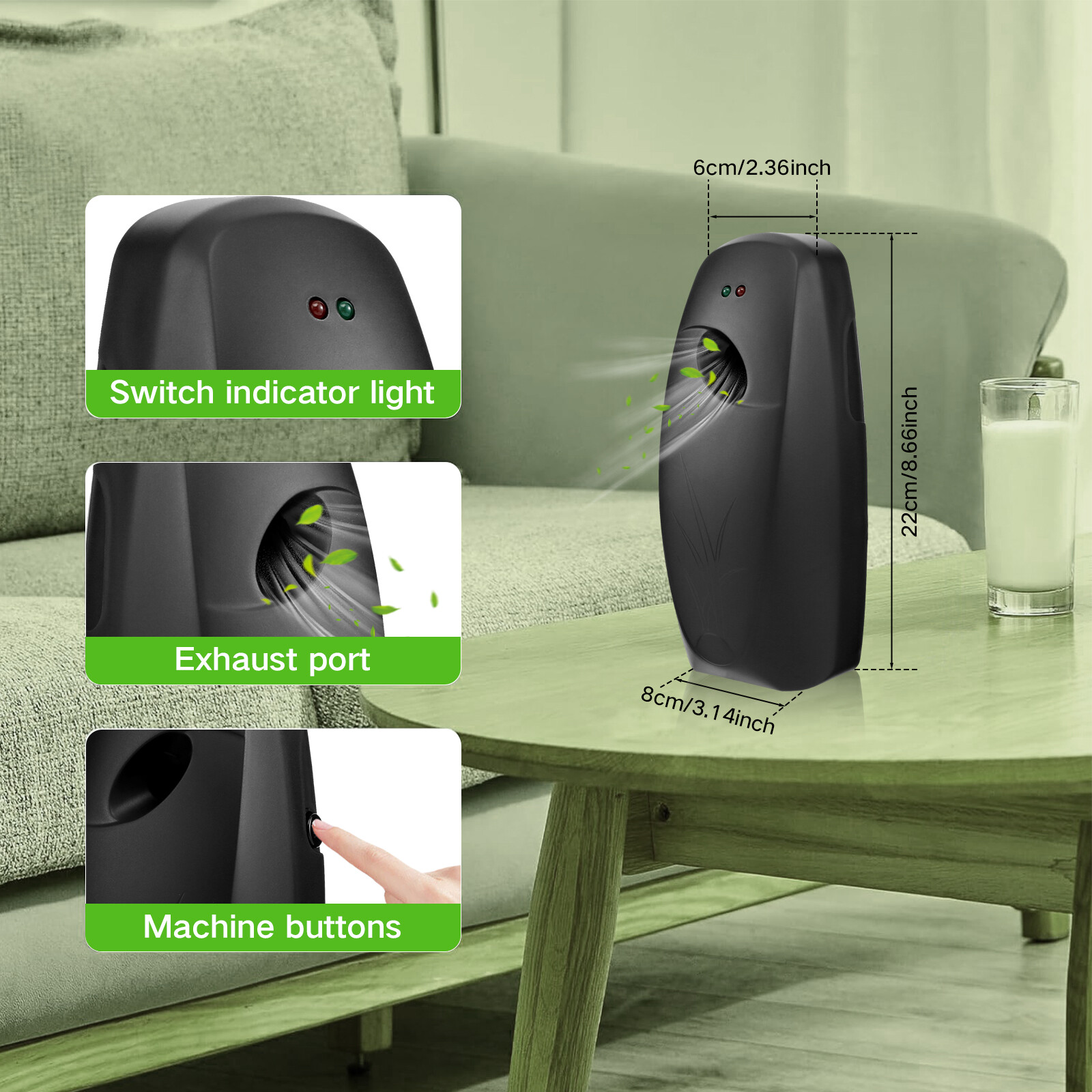 2Pcs Air Fresher Spray Dispenser 3 Adjustable Mode Auto Spray Dispenser ...