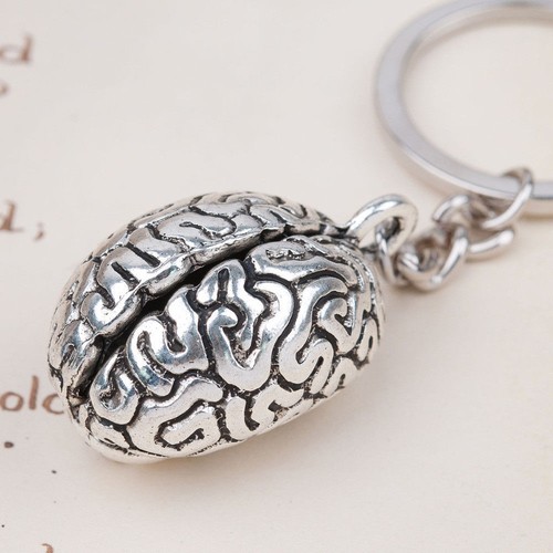 Anatomical Human Brain 3D Keychain Cerebrum Keyring - Halloween Jewelry ...