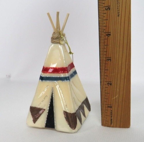VTG 1970s GLASS TEEPEE CHRISTMAS TREE ORNAMENT 4 7/8" TALL TWINE ...