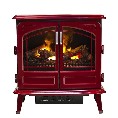 Dimplex Opti-Myst Grand Rouge 2kW Cast Enamel Effect Electric Stove ...