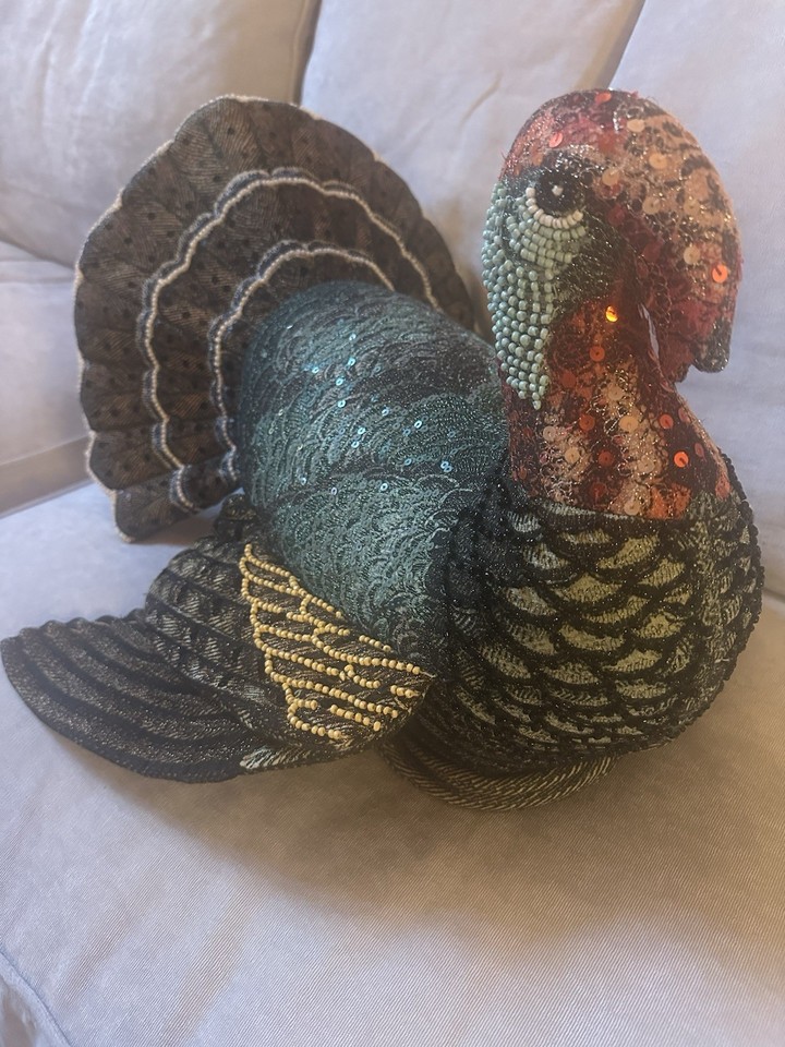 John Derian Target 2024 Fall Turkey Shaped Beaded Pillow NWT ...