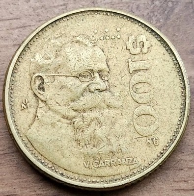 1986 Mexico Mexican 100 Pesos Carranza Eagle Coin Actual Coin | eBay