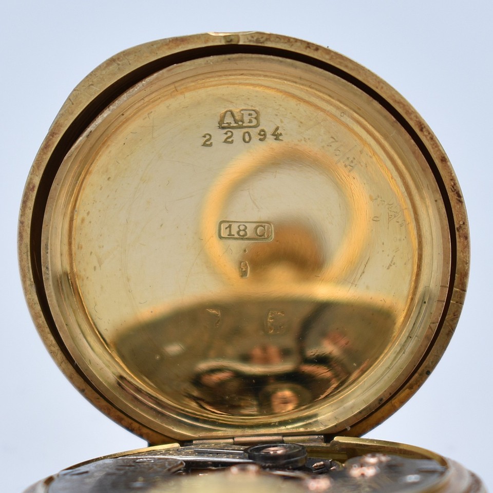 Antique Waltham 18ct Gold Pocket Watch Case Serial 22094 Alfred Bedford ...