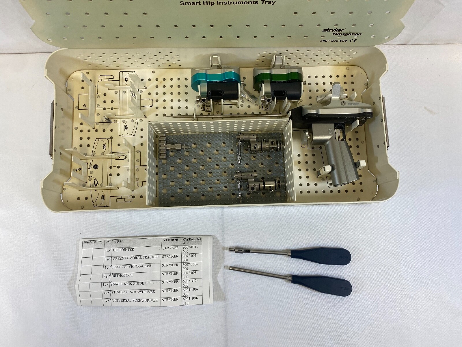 Stryker 6007-035-000 Navigation System Smart Hip Instruments Tray for ...