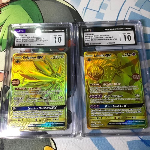 Pokemon TCG Indonesian Choki SM-P Promo Solgaleo Lunala GX Gold CGC 10 ...