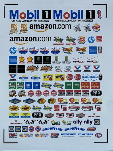 2 - RC NASCAR Racing Sponsor Decal Sheets for 1/10 scale Traxxas 4-Tec ...