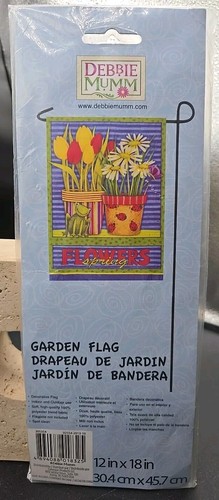 Debbie Mumm Spring Flowers Tulips Frog Lady Bugs Garden Flag 12 x 18 ...