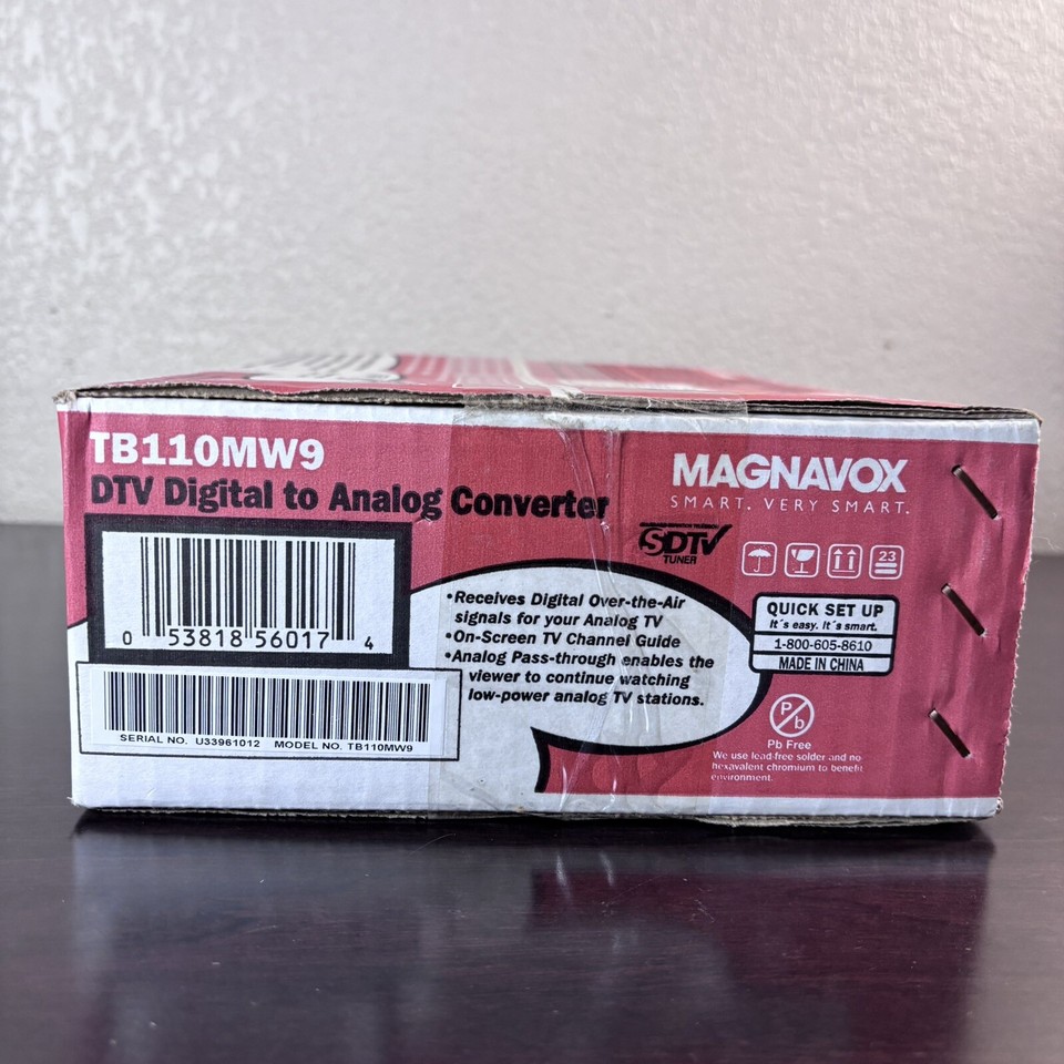 MAGNAVOX TB100MW9 DTV Digital to Analog TV Converter Box w/Remote NIB ...