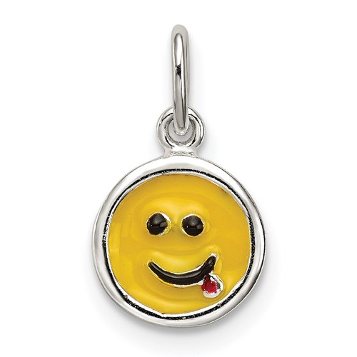 Sterling Silver Enameled Emotion Face Charm | eBay UK