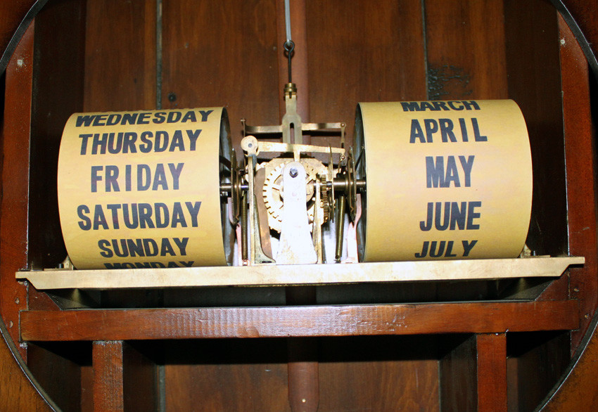 50"H Seth Thomas Double Dial Office Perpetual Calendar No 5 Regulator ...