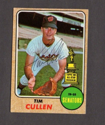 Tim Cullen 1968 Topps authentic autographed card Senators | eBay
