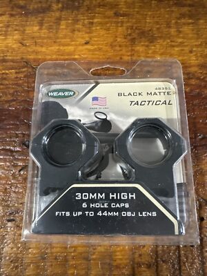 Weaver Six Hole Skeleton Rings 30 mm High Matte Aluminum Tactical Rings ...