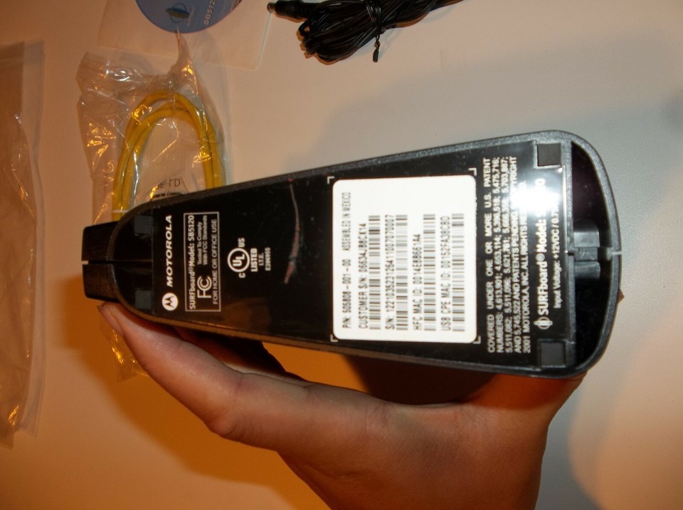 MOTOROLA SURFBOARD CABLE MODEM With AC ADAPTER ETHERNET & USB CABLE ...