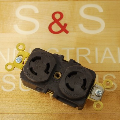 Hubbell HBL4550, HBL Twist-Lock Duplex Receptable, Brown - NEW | eBay