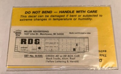 HERALD KING HO DECAL-READING 40’ -or -50’ BOX CAR-GREEN w/LGE YEL “RDG ...