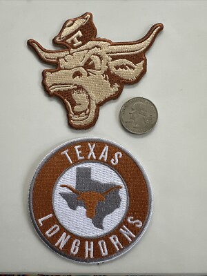 (2) Texas Longhorns Vintage Embroidered Iron On Patches Patch Lot 3.5 ...