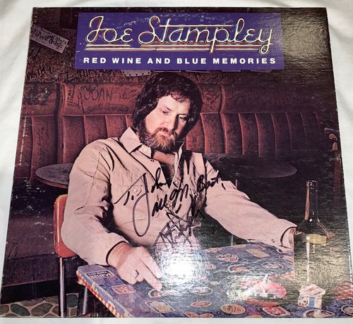 Joe Stampley - Red Wine and Blue Memories Autographed!! Album Lp 1978 ...