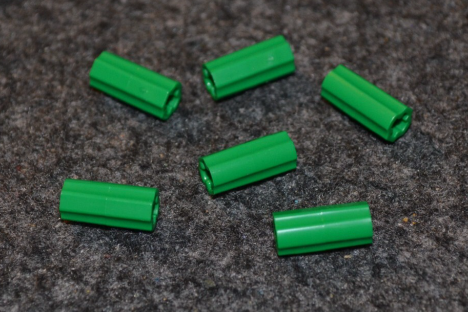 (6) #2 (1x2) Green Axle Connector Bricks ~ Technic ~ New Lego Parts ...