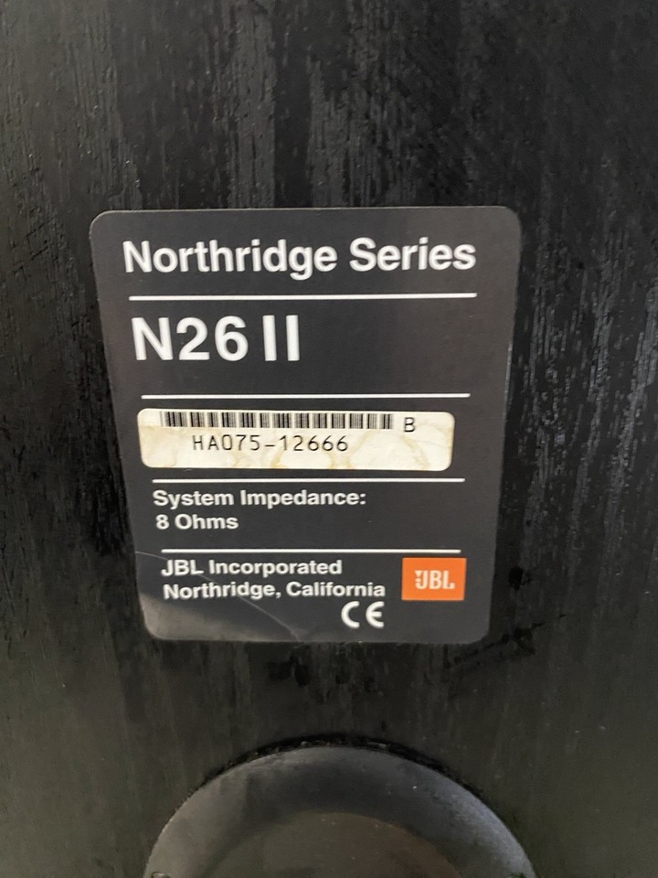 JBL Northridge Series N26 II Speakers Matching Pair Black | eBay