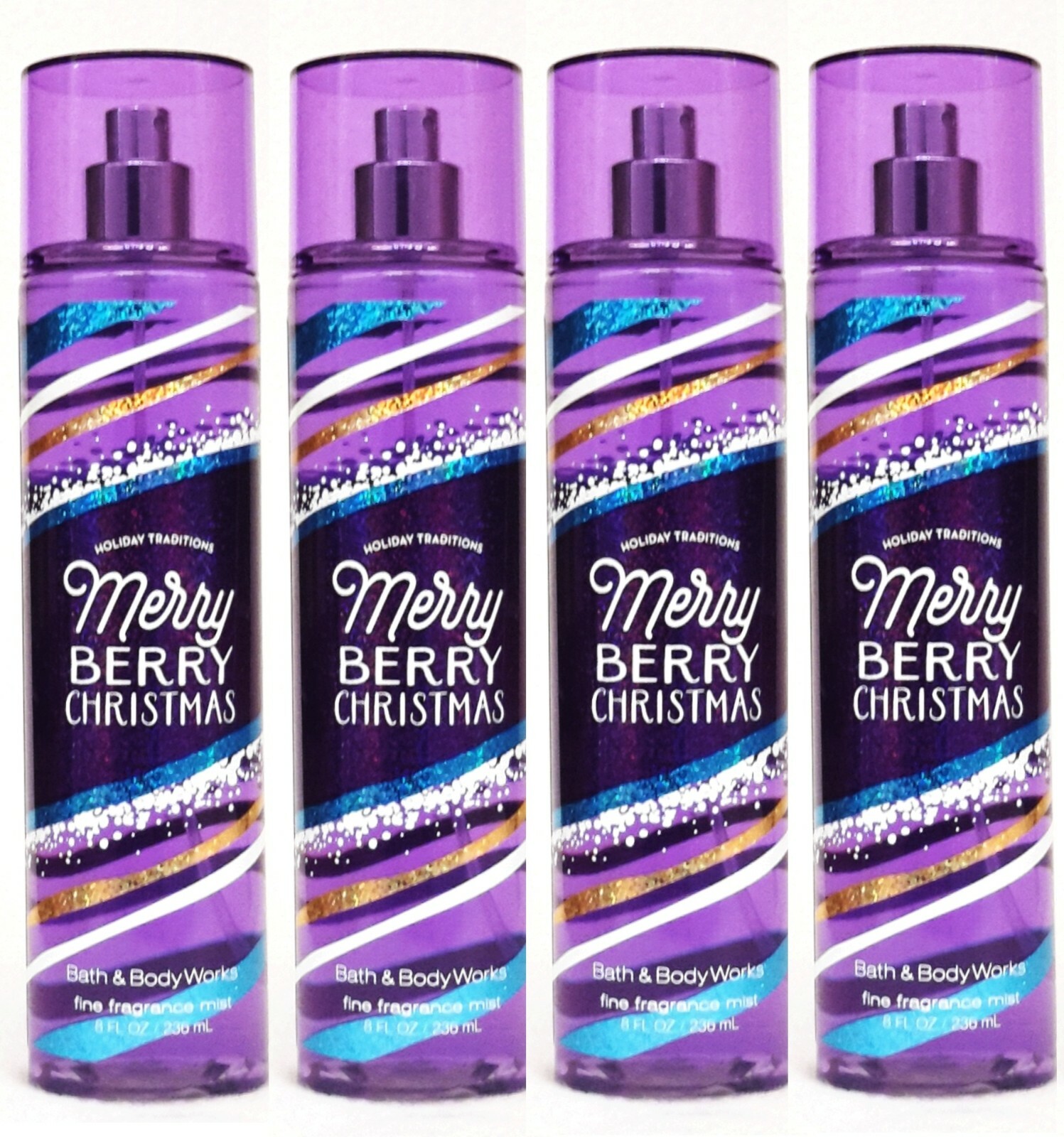 4 Bath Body Works Holiday Traditions MERRY BERRY CHRISTMAS Fragrance ...