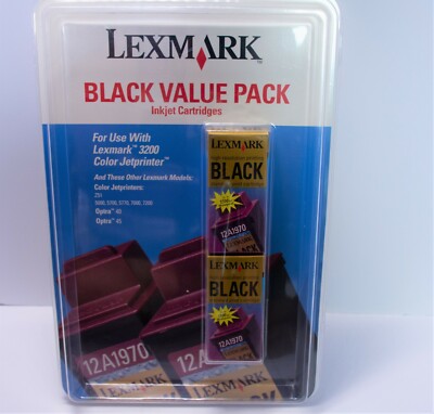 Lexmark black high resolution print cartridge 12A1970 value pack 3200 ...