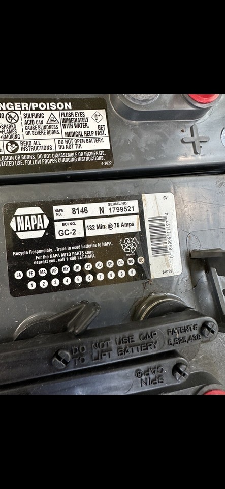 Napa Batteries #8146 High Velocity Golf Cart Battery | Battery