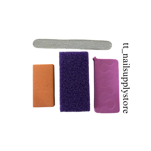 Ready Pedi | Nail File Buffer Pedicure | Red Pumice Disposable Kit 4 ...