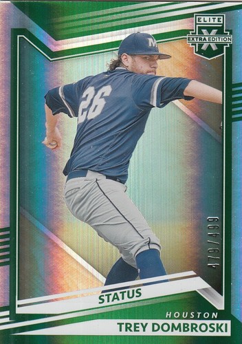 2022 Elite Extra Edition Parallel Status Green /499 TREY DOMBROSKI #133 ...
