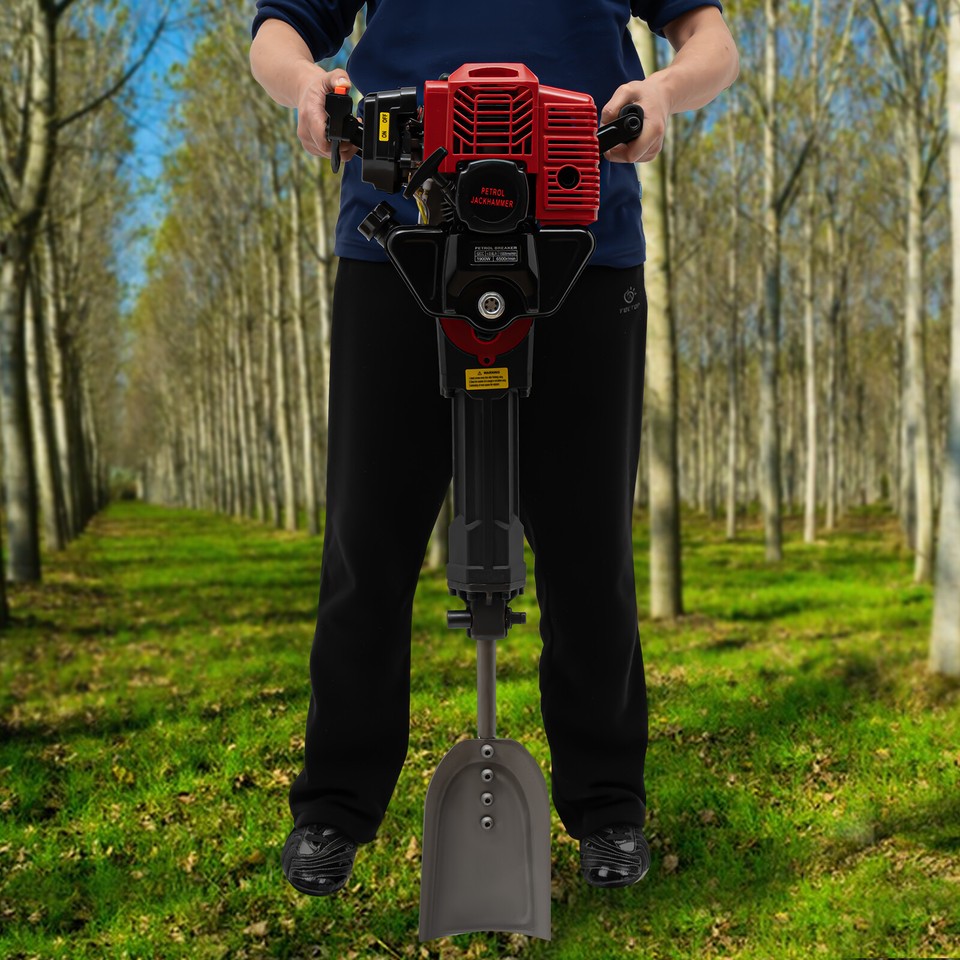 52CC Gas Powered Excavator Garden Tree Digger Shovel Rock Drill Machine ...