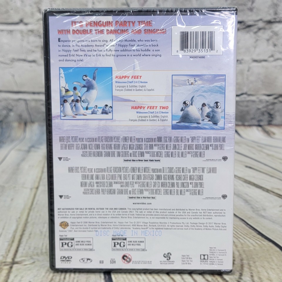 Happy Feet 1 & 2 Collection DVD Movie Set New Sealed Penguins Family ...