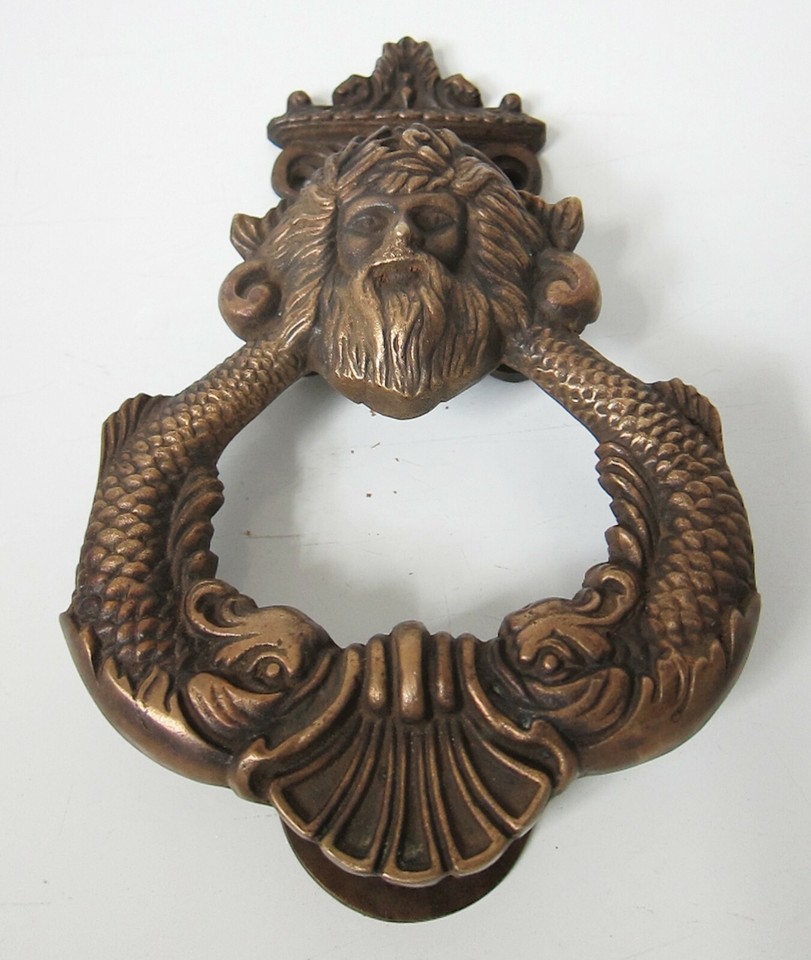 SOLID BRASS DOOR KNOCKER shaped like SKELETON/SKULL, PIG, IRISH ...