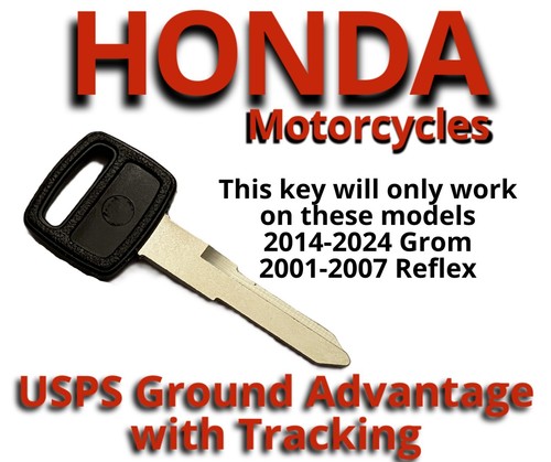 Honda Motorcycle Keys 14-23 Grom 01-07 Reflex Key Cut to Code 12232231 ...