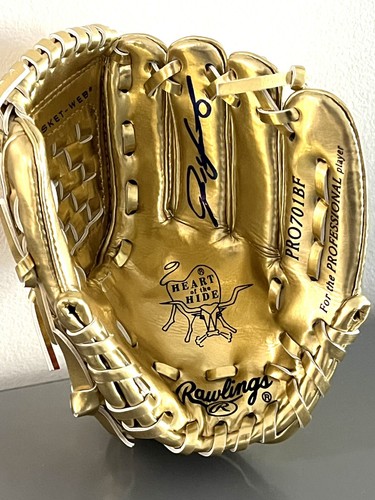 Ivan Rodriguez Pudge Signed Rawlings Mini Gold Glove Texas Rangers HOF ...
