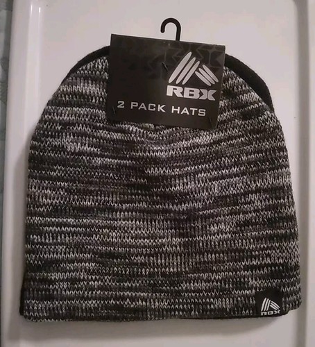 RBX 2 Pack Hats Beanies Gray Black & Solid Black LIVELIFEACTIVE - NEW ...