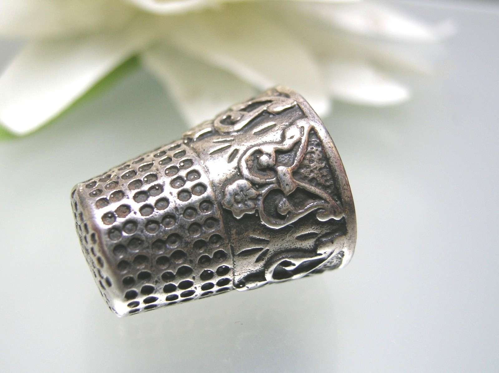 Vintage Handmade 925 Sterling Silver Thimble antique design, 6.3 gram ...