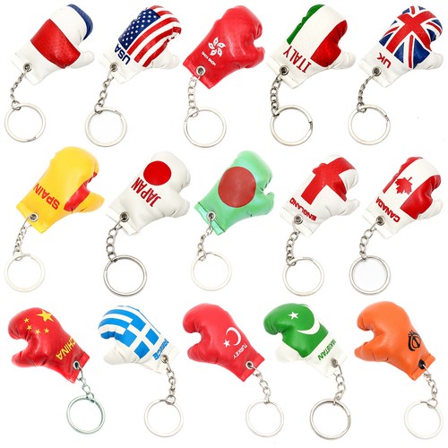 Mini Single Boxing Glove Key Ring/ Chain/ Holder Countries Flags ...