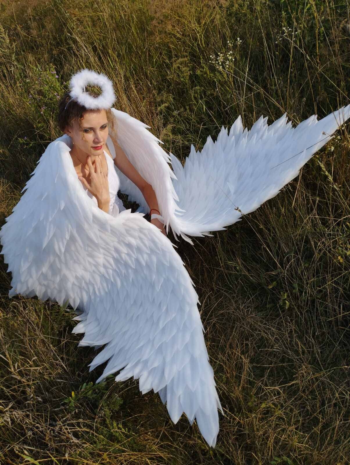 Big dancing white angel movable wings cosplay for wedding for women ...