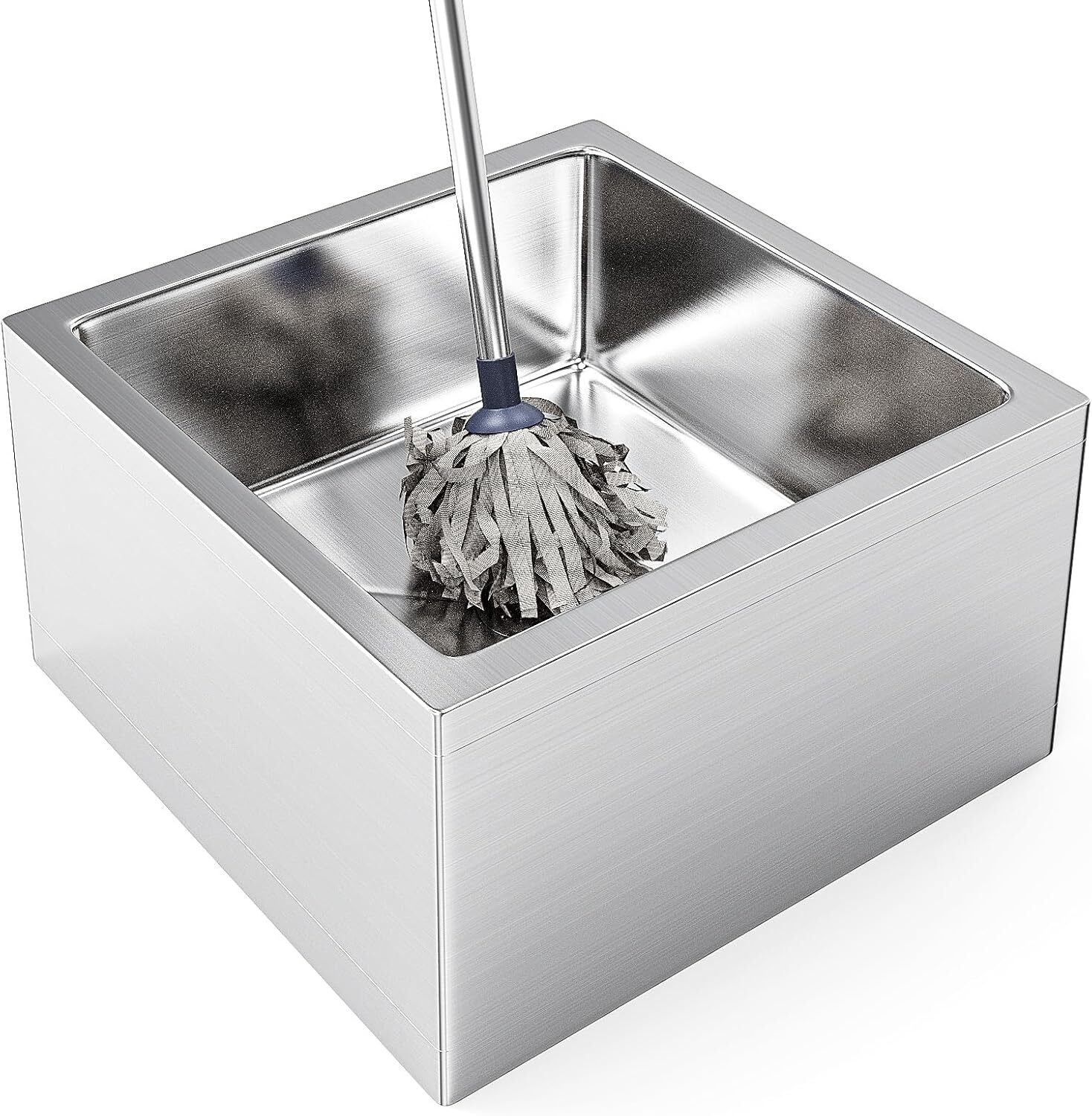 22"L x 19"W x 12"H Stainless Steel Mop Sink Floor Mount Mop Basin for ...