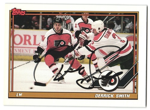Derrick Smith Autographed 1991 Topps Card #486 Philadelphia Flyers | eBay