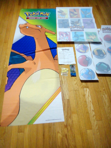 Pokemon Promo Kit-Banner Charizard, Widow Cling, Sticker & Lenticular ...