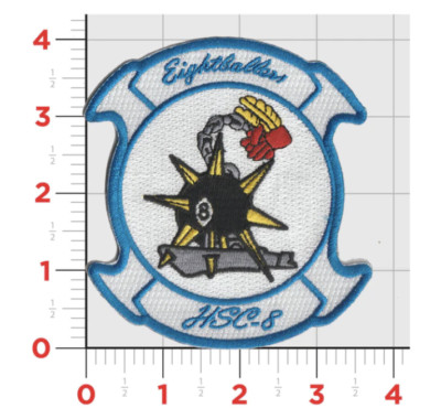 4" NAVY HSC-8 EIGHTBALLERS WHITE BLUE HOOK & LOOP EMBROIDERED PATCH | eBay