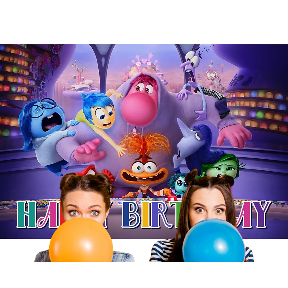 Inside Out Theme Birthday Party 5x3 ft Happy Birthday Backdrop Banner ...